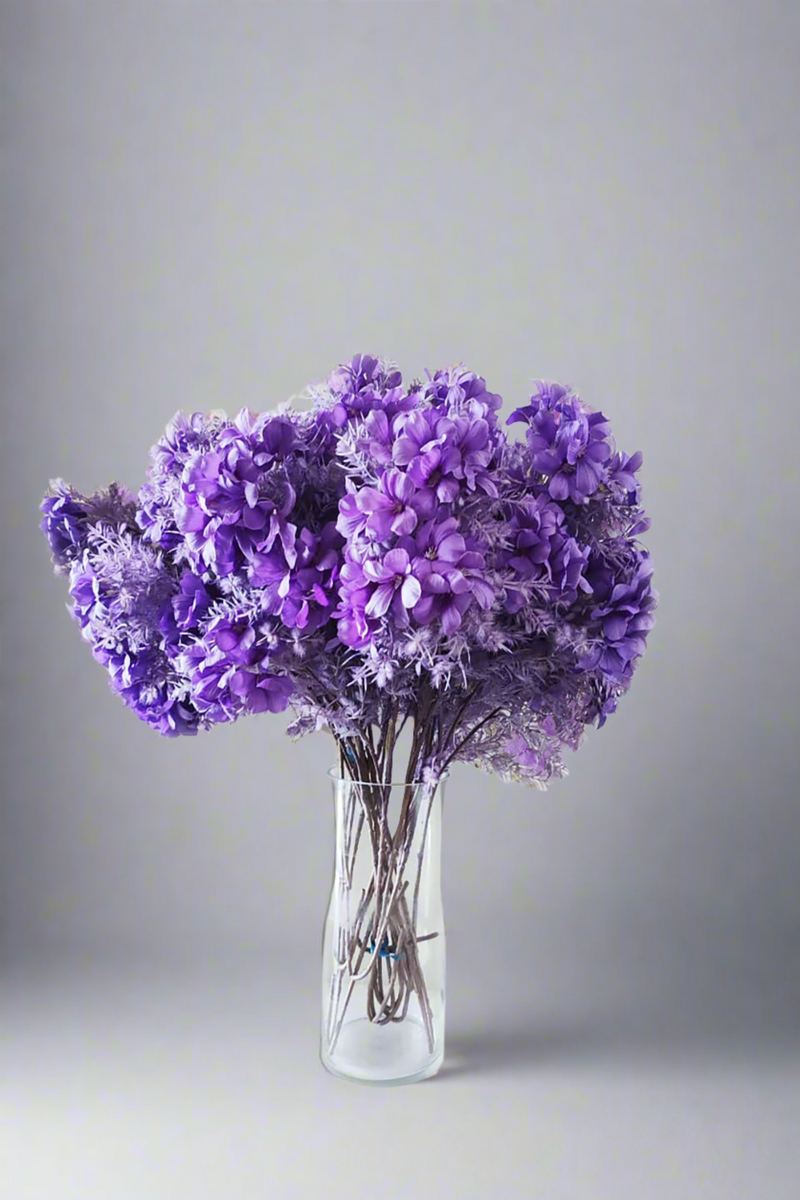 Purple fake flowers 6 (25pcs ) – ProppedUpRentals
