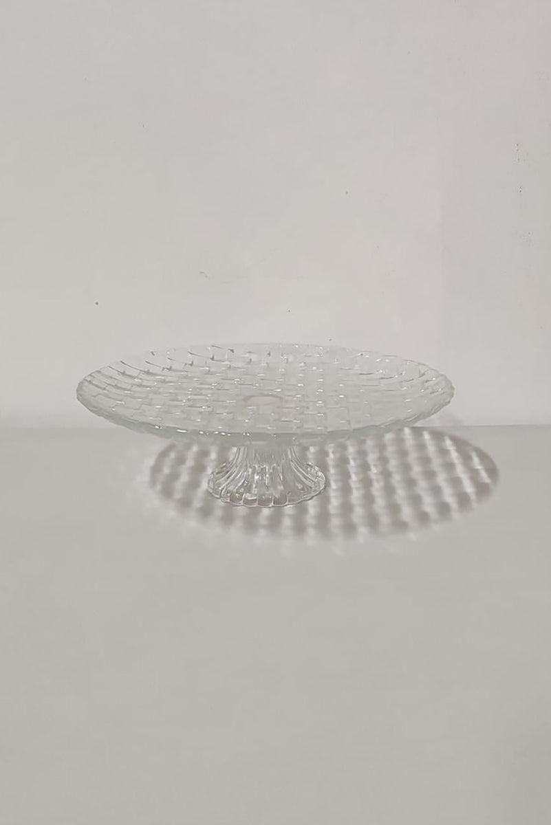 Cake Stand Clear Glass Design (10cm) – ProppedUpRentals