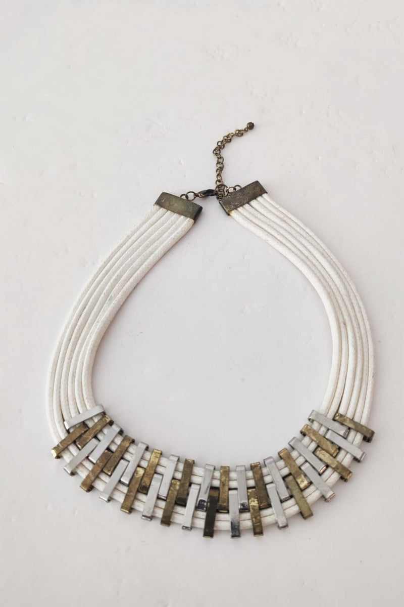 Bold Tri Tone Metal Strand Necklace – ProppedUpRentals