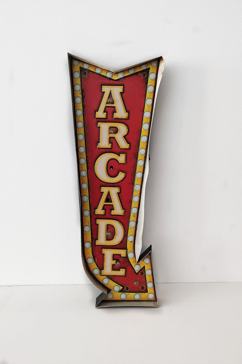 Vintage Metal Signage (Arcade) – ProppedUpRentals
