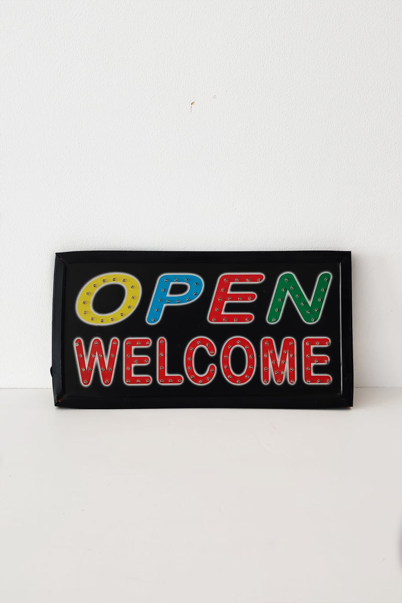 Vintage Metal Signage (Open) – ProppedUpRentals
