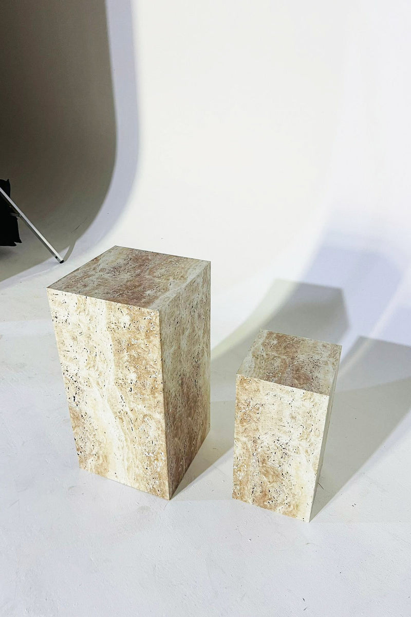 Travertine Marble Effect Block Plinths – ProppedUpRentals