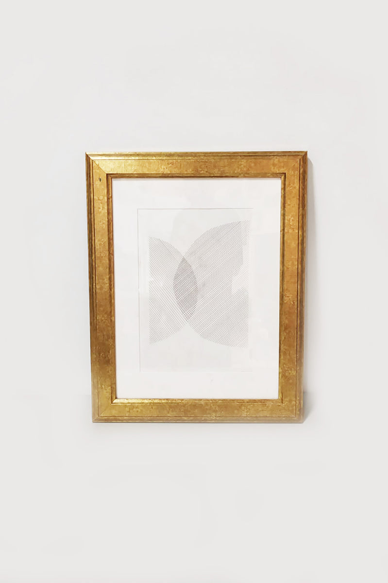 Antique Gold Frame With Abstract Print – ProppedUpRentals