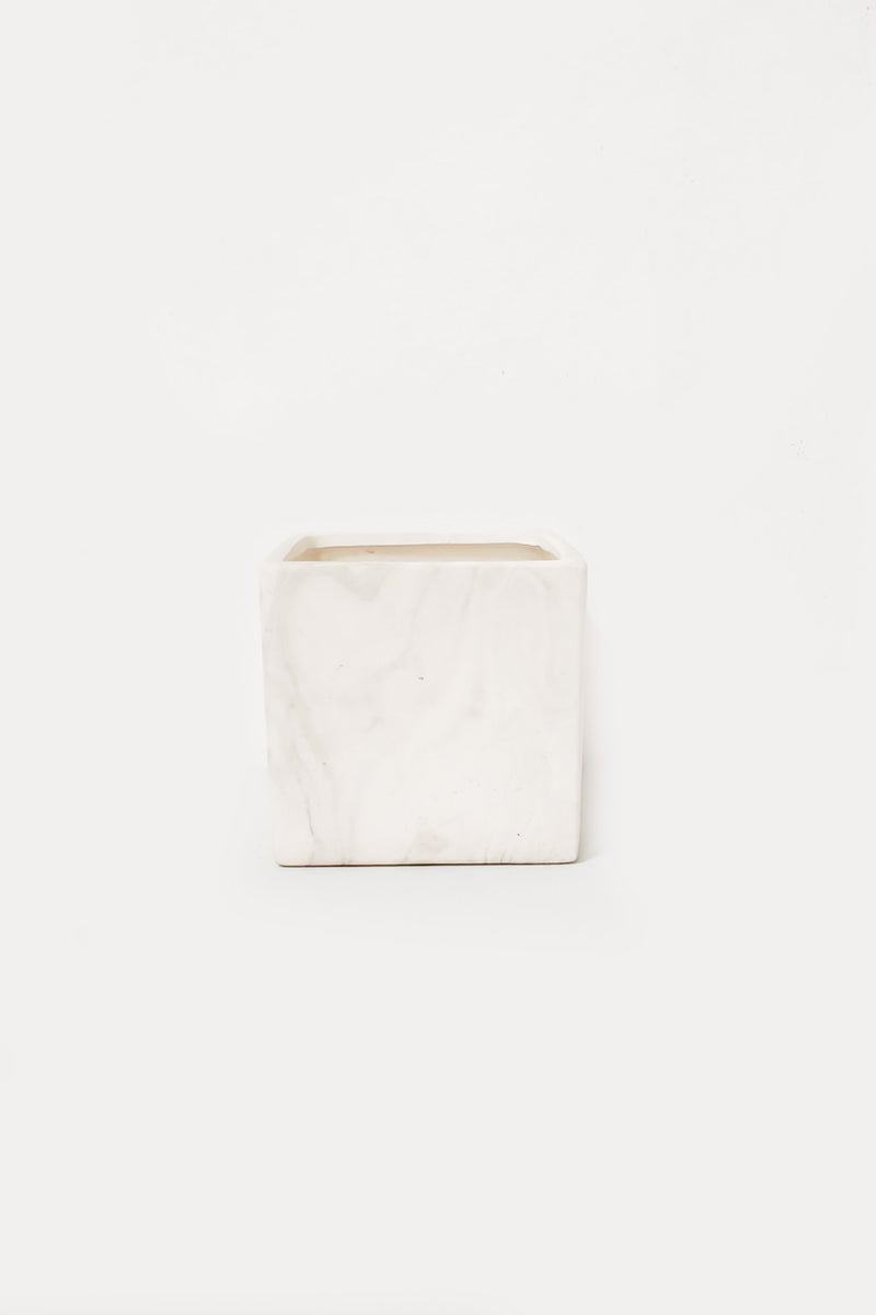 White Ceramic Square Vase – ProppedUpRentals