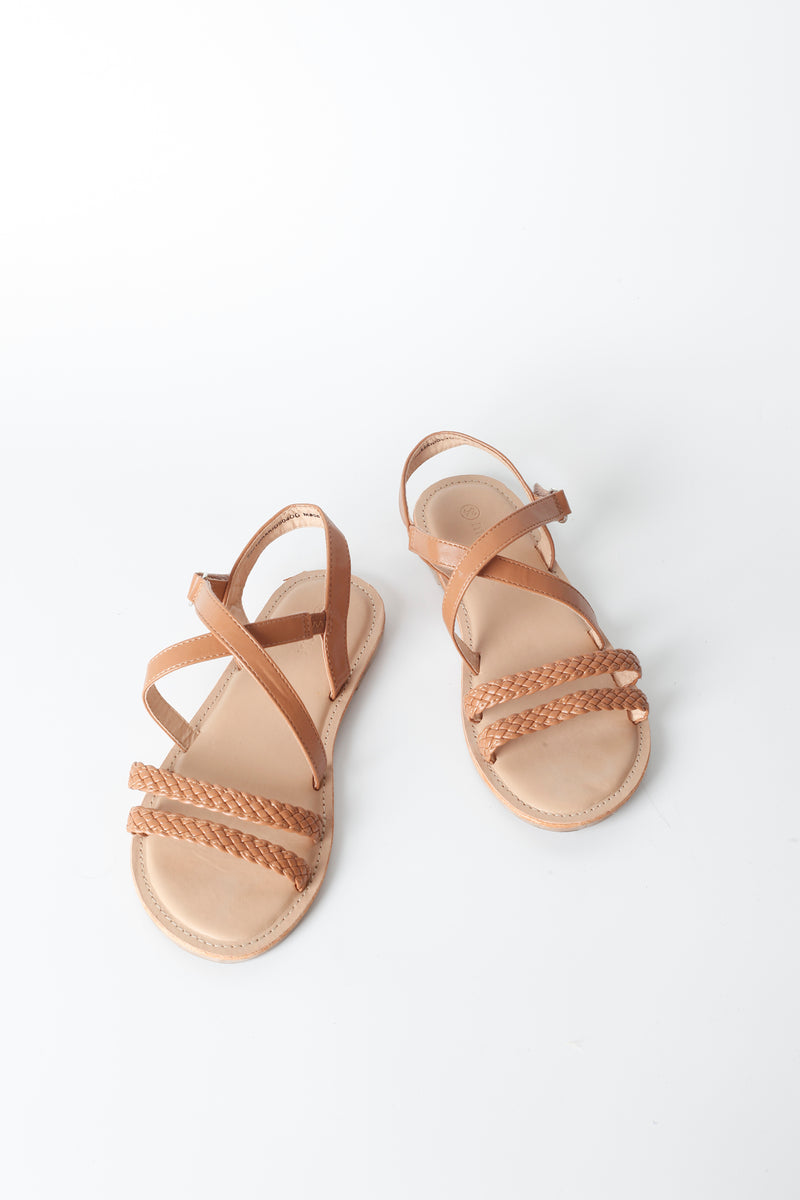 Girls Brown Leather Sandals – ProppedUpRentals