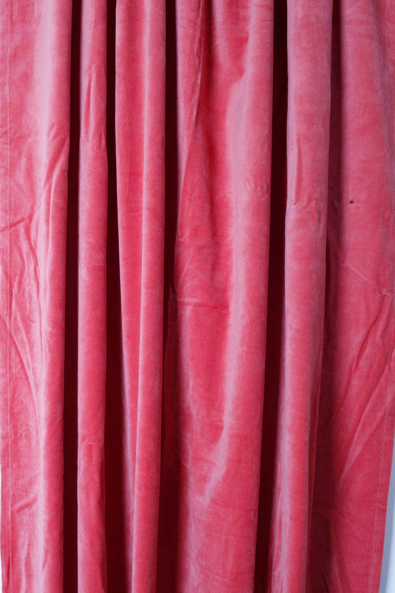 Coral Pink Velvet Curtains 1 Pair – ProppedUpRentals