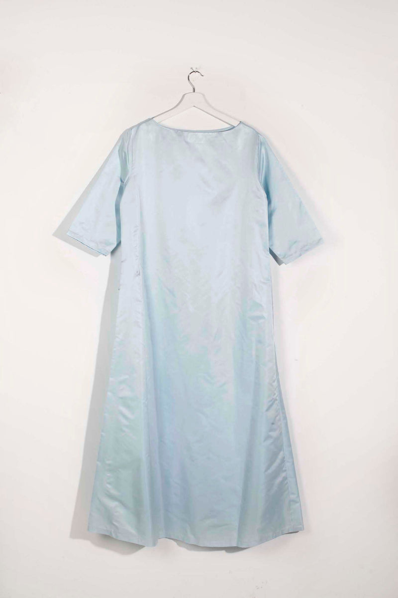 Blue satin underdress – ProppedUpRentals