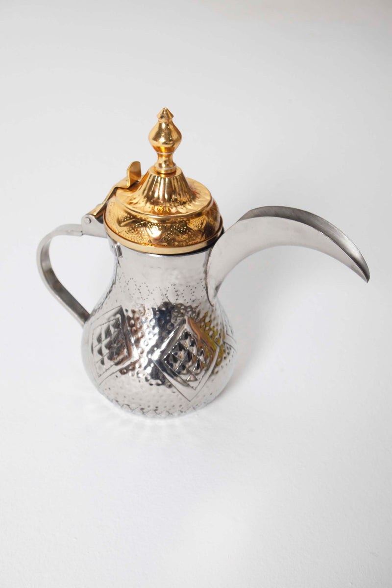Silver and Gold Arabic Coffee Pot - Dallah – ProppedUpRentals