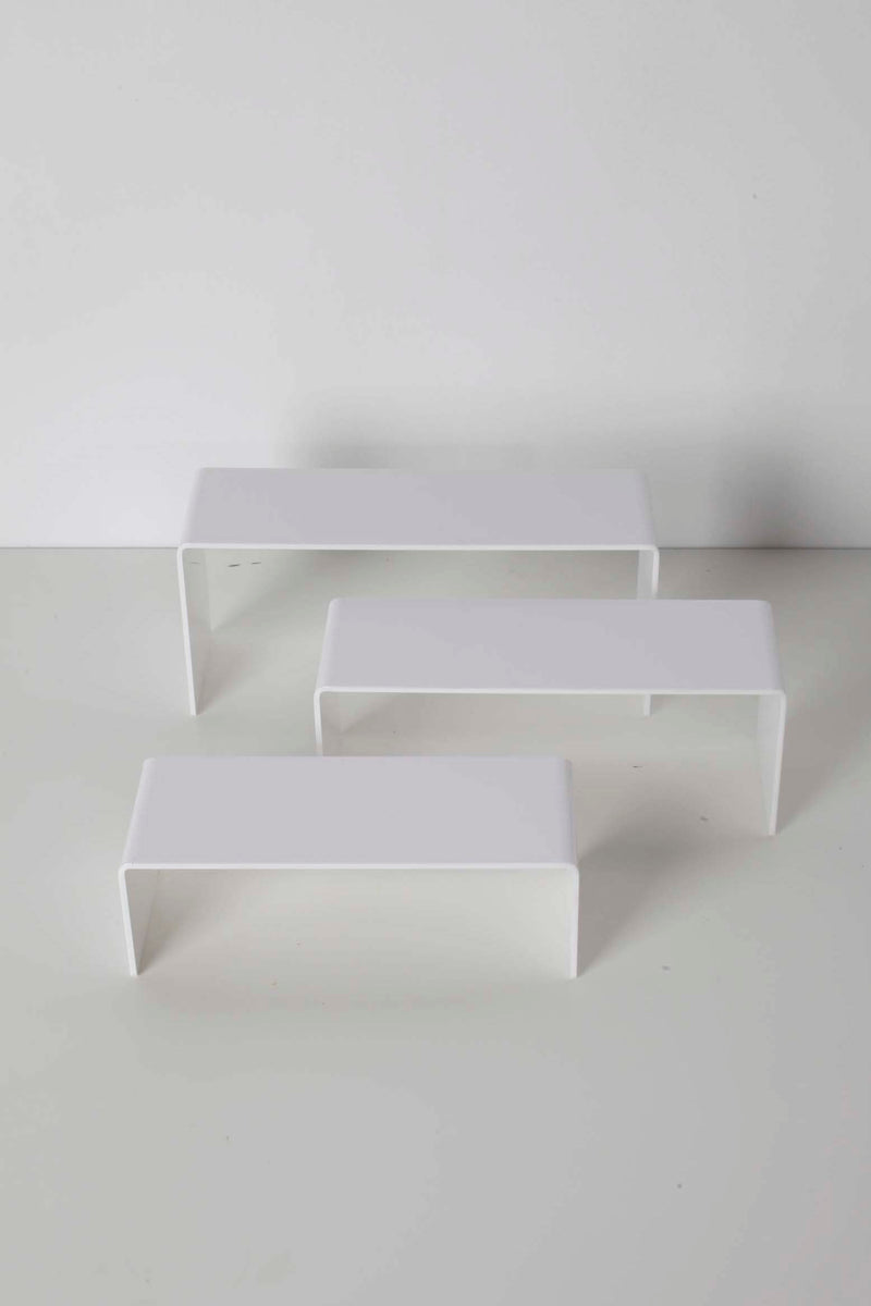 White Perspex Still-Life Styling Plinth (3 pieces) – ProppedUpRentals