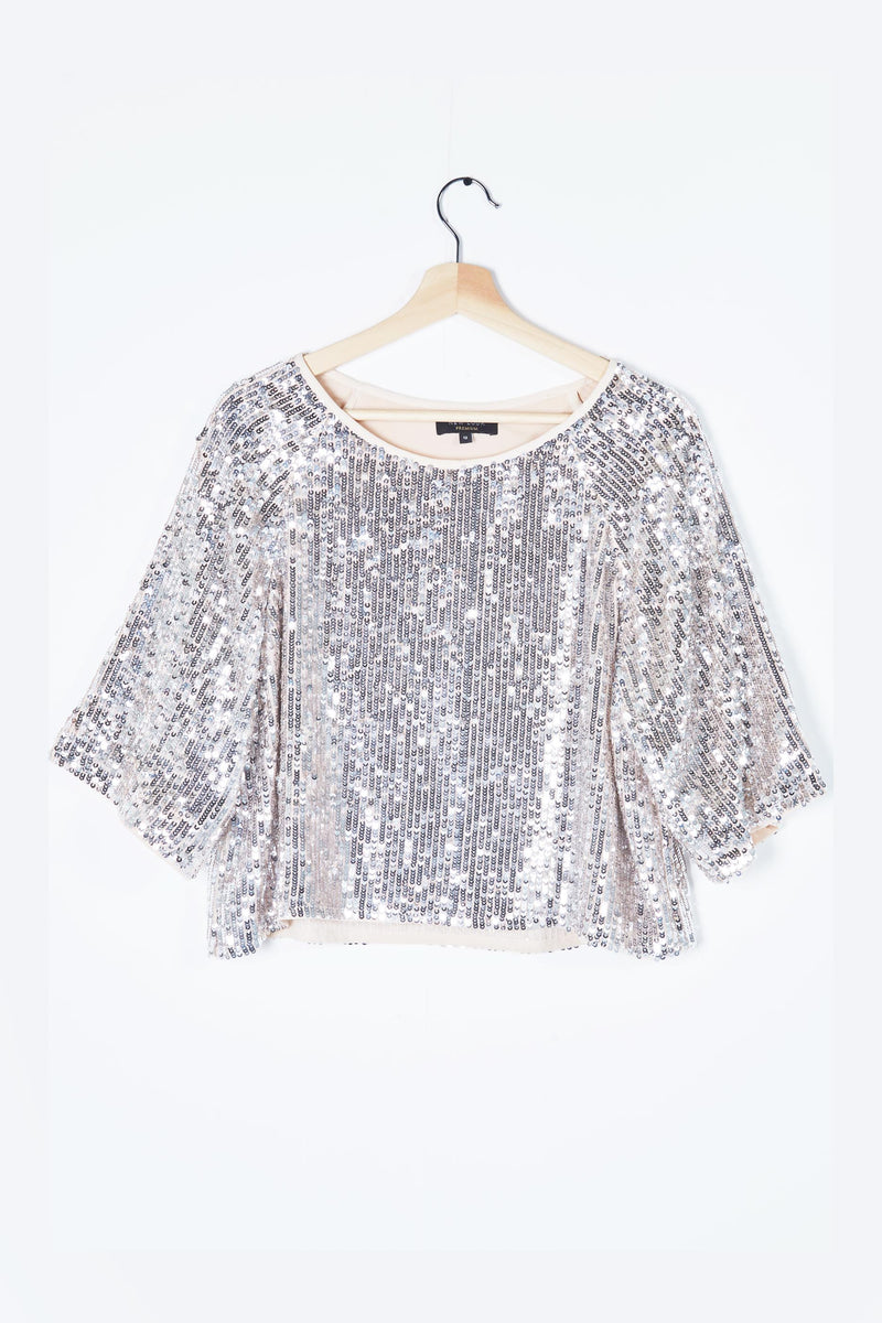 Silver Sequin Top – ProppedUpRentals